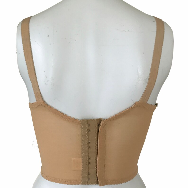 Longline Bra Brassiere 75B Waist Bra Nude With Nylon Lace Swiss Made ...