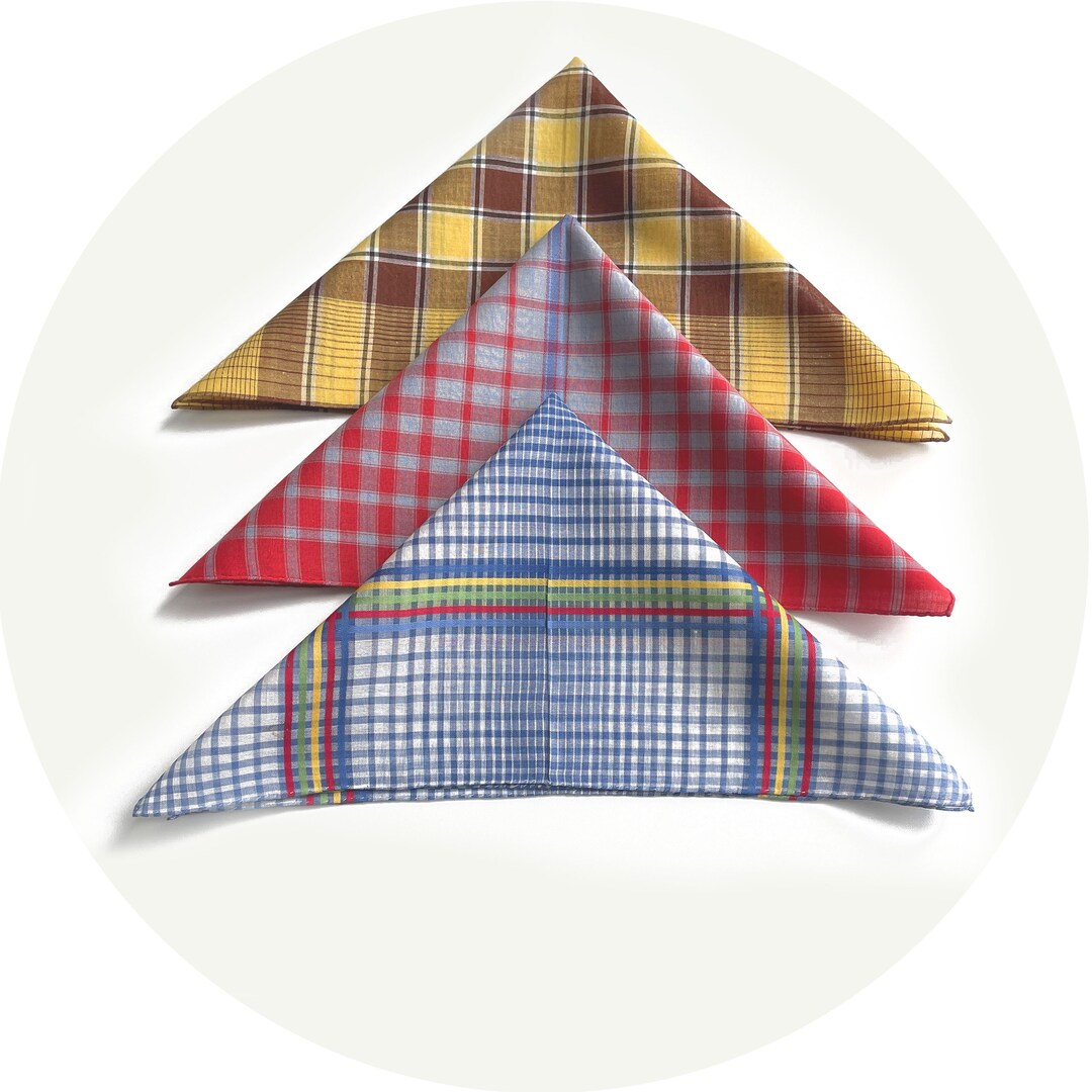 Vintage Swiss Handkerchief Set: 1940s Checkered Cotton Hankies - Etsy
