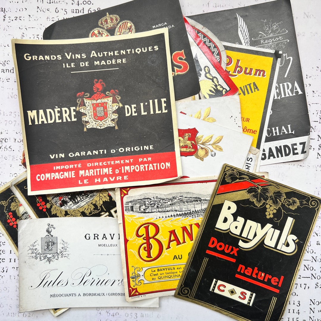 Lot With 10 Vintage Bottle Labels From France, Old French Labels. - Etsy