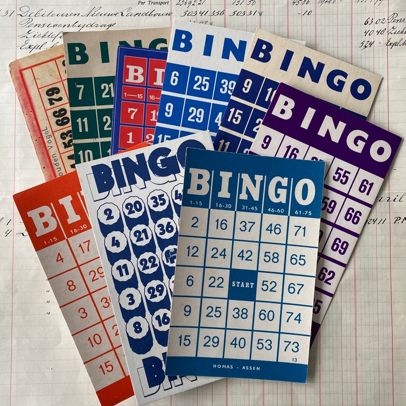 Bingo Game Cards Vintage. Retro Bingo Cards. - Etsy