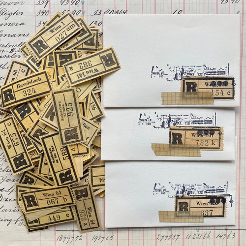 Vintage Registered Postage Mail Labels. - Etsy