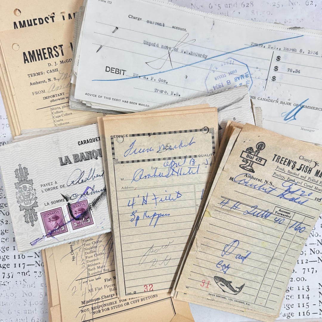 Vintage Banque Cheques, Bank Statement, Laundry Slips and Receipts - Etsy