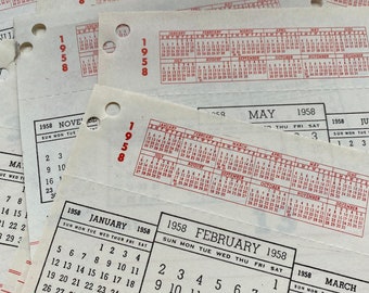 1958 Calendar - Etsy