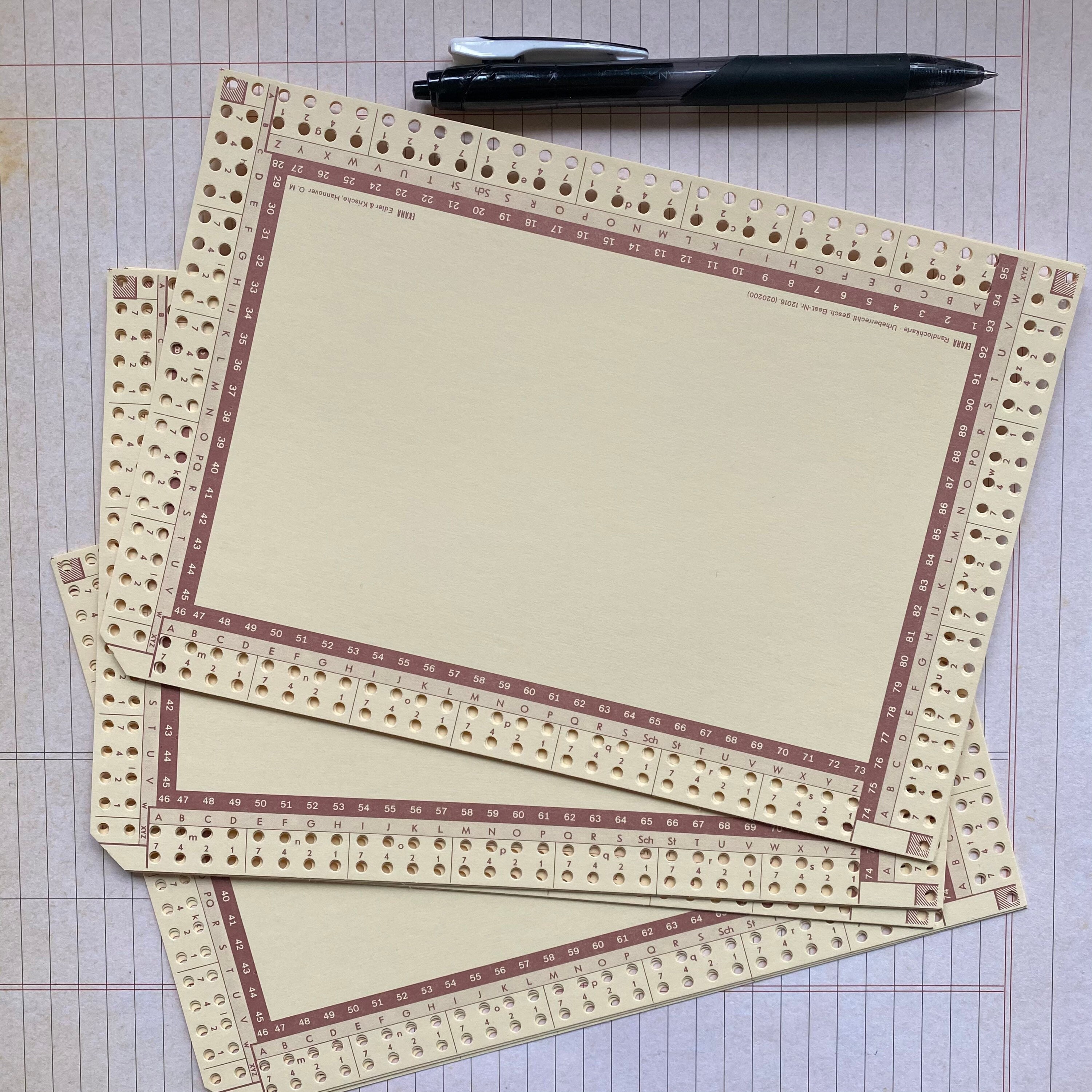 Border Punched Cards Vintage Edge Punch Cards Notched - Etsy