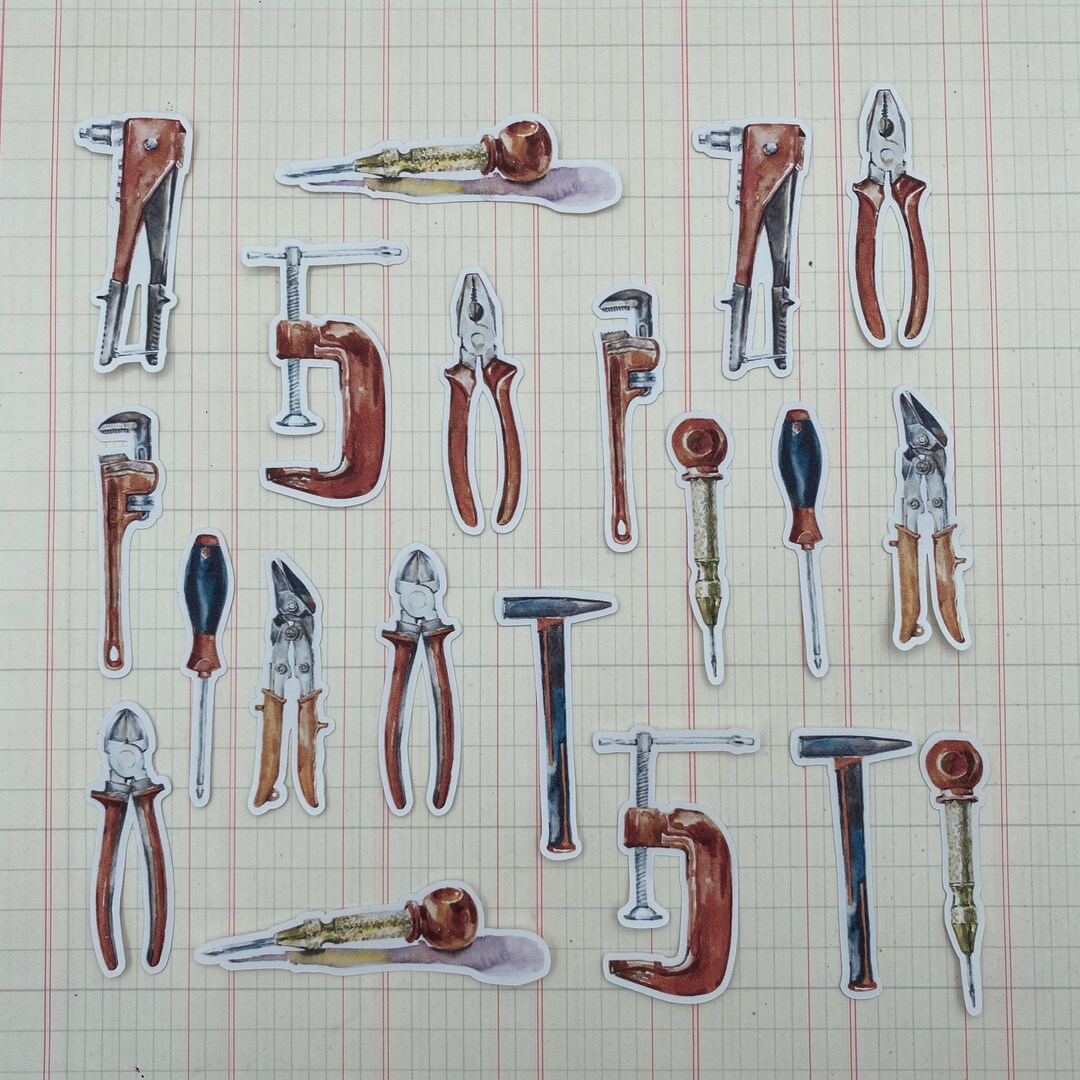 Tiny Tools Stickers, Watercolor Design. - Etsy