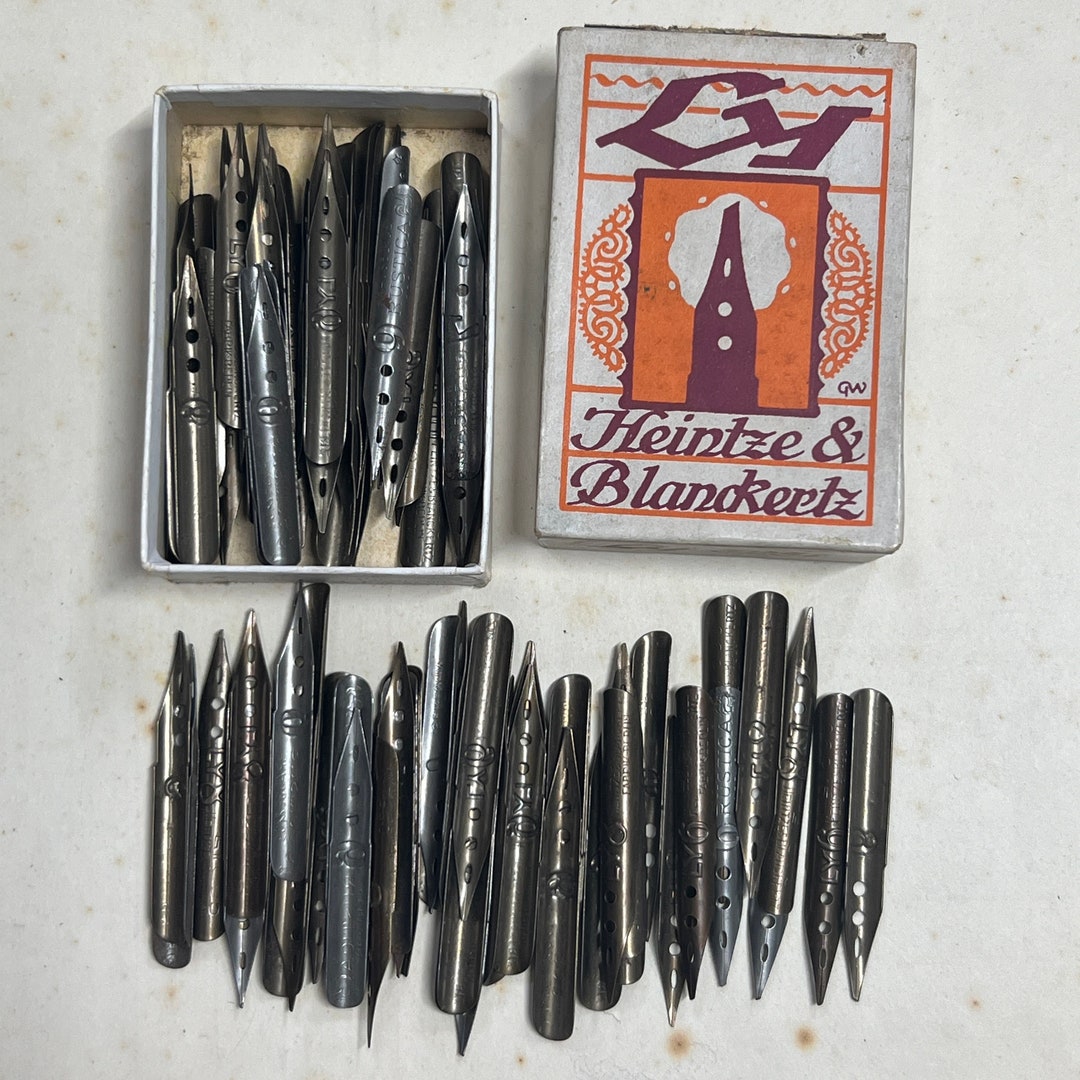 100 Vintage Dip Pen Nibs in Box, Old Nibs for Dipping Pens in Paper Box ...