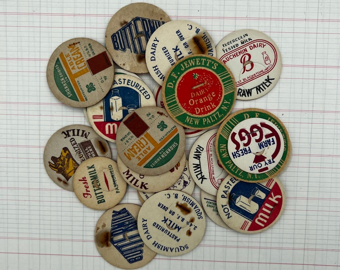 Vintage Milk Caps - Mix Set With 12 Pcs. - Etsy