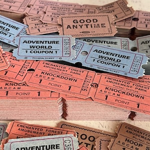 Vintage Carnival Tickets, Mix Color Old Tickets. Great for Journaling ...