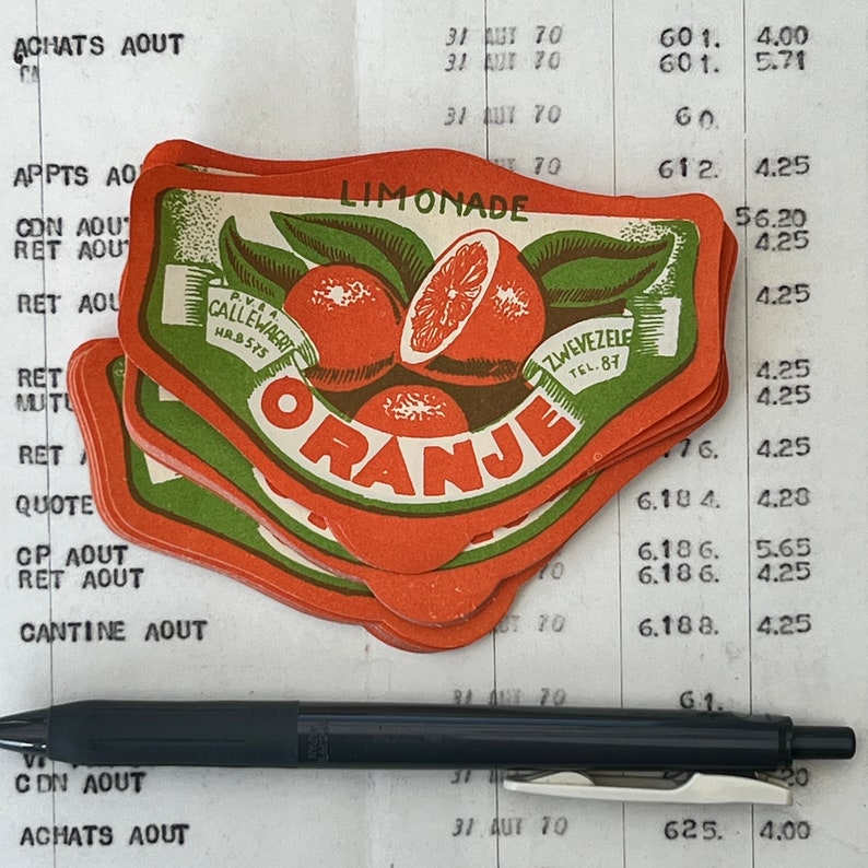 Vintage Lemonade Bottle Labels, Orange Lemonade Labels From Europe. - Etsy