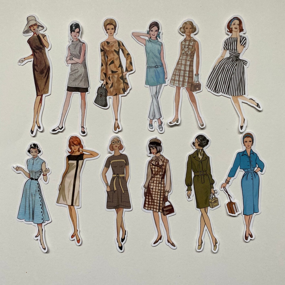 Vintage Inspired Stickers. Retro Vintage Ladies Set 2 - Etsy