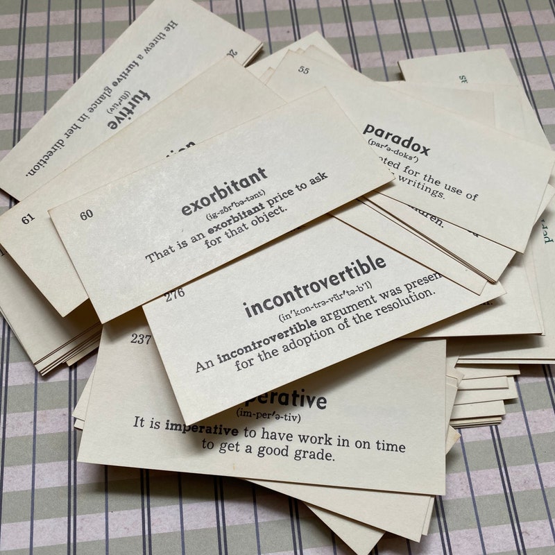 Vocabulary Cards - Etsy