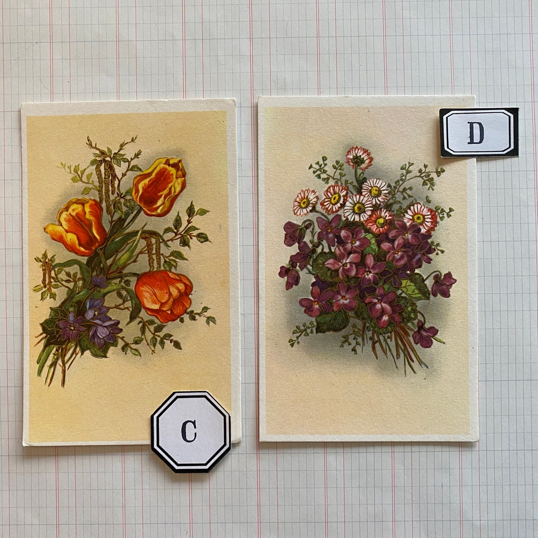 Vintage Flower Cards - Etsy