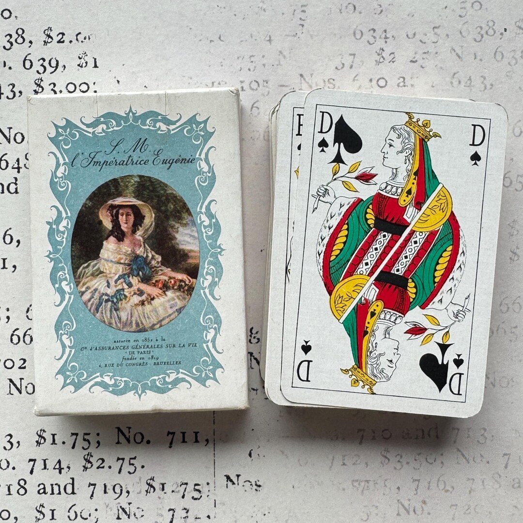 Full Deck Vintage Playing Cards With Empress Eugénie De France. Game ...