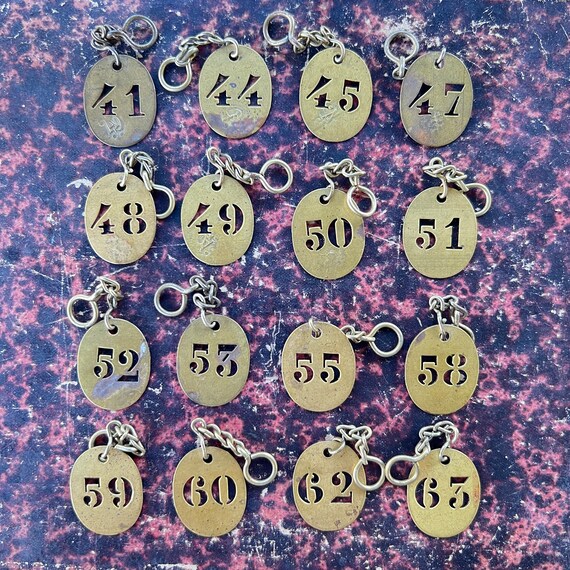 Vintage Brass Number Plates Charms With Numbers From France - Etsy