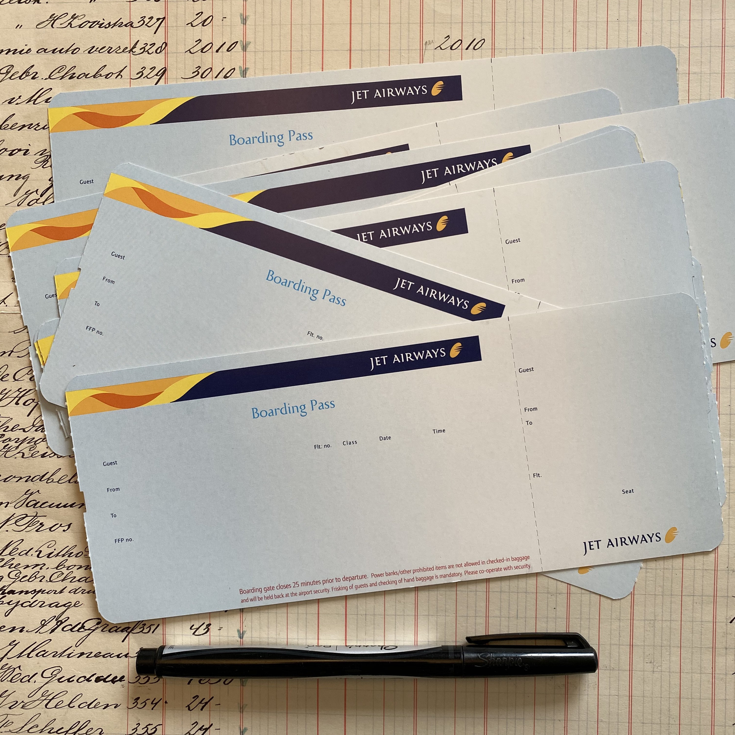 12 Original Boarding Passes Jet Airways | Etsy New Zealand