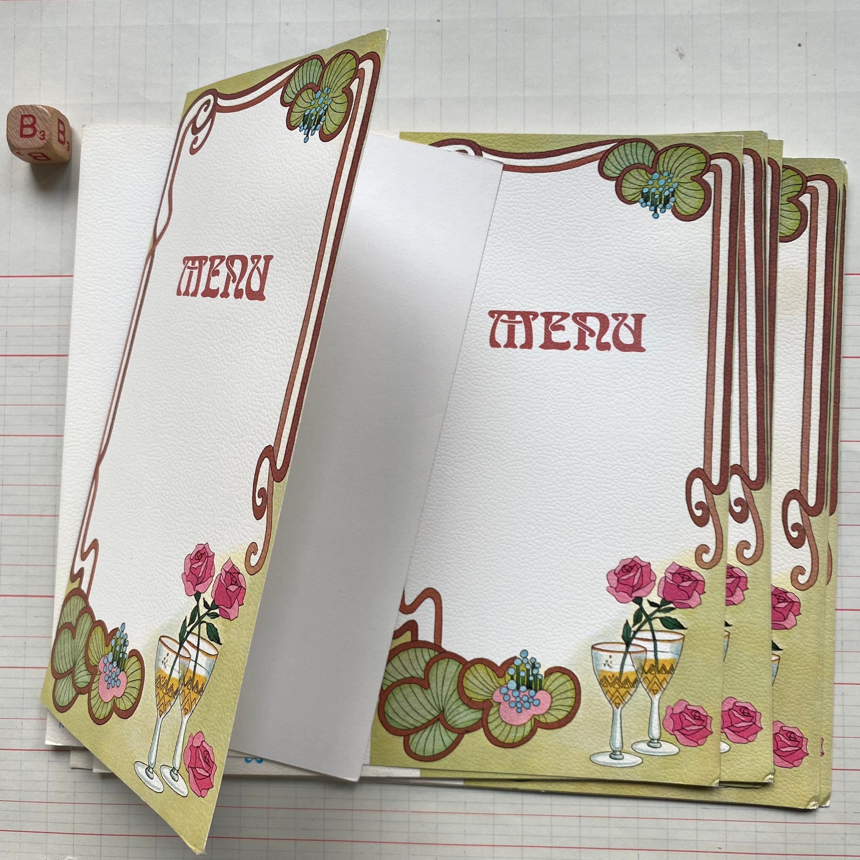 Vintage Retro Menu Cards - Etsy UK