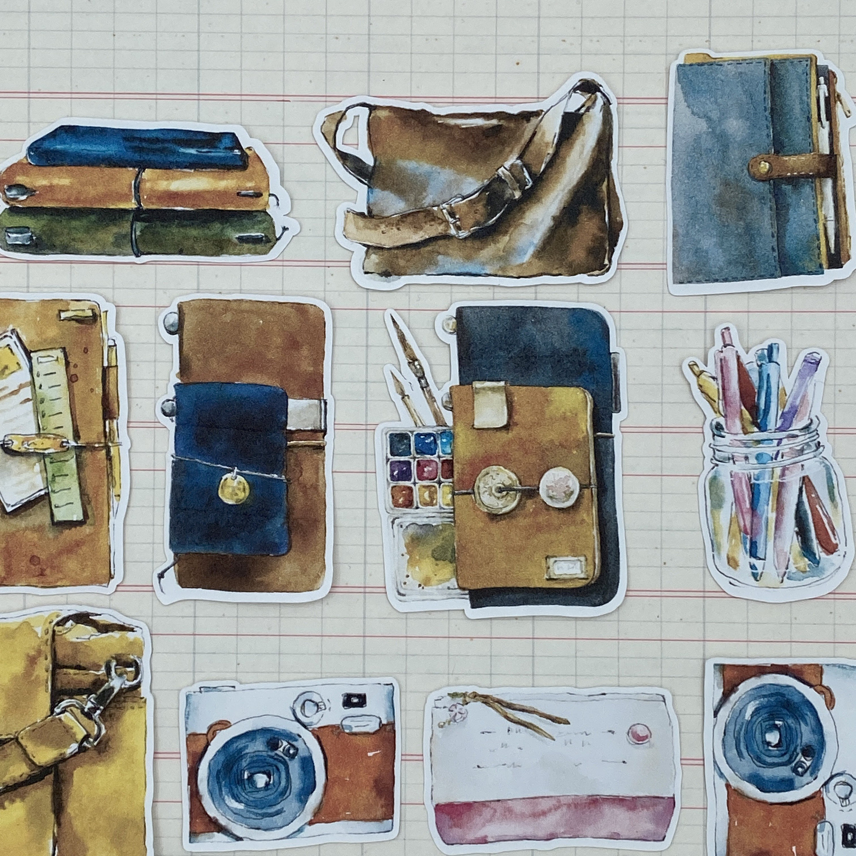 Travelers Notebook Stickers Watercolor Design. - Etsy
