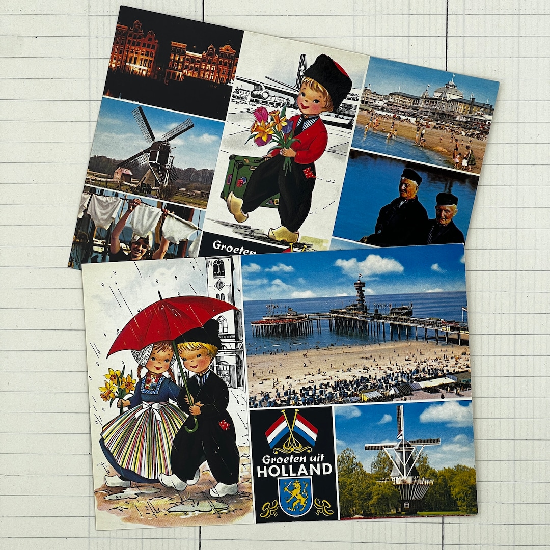 Set of 2 Vintage Dutch Postcards - Etsy