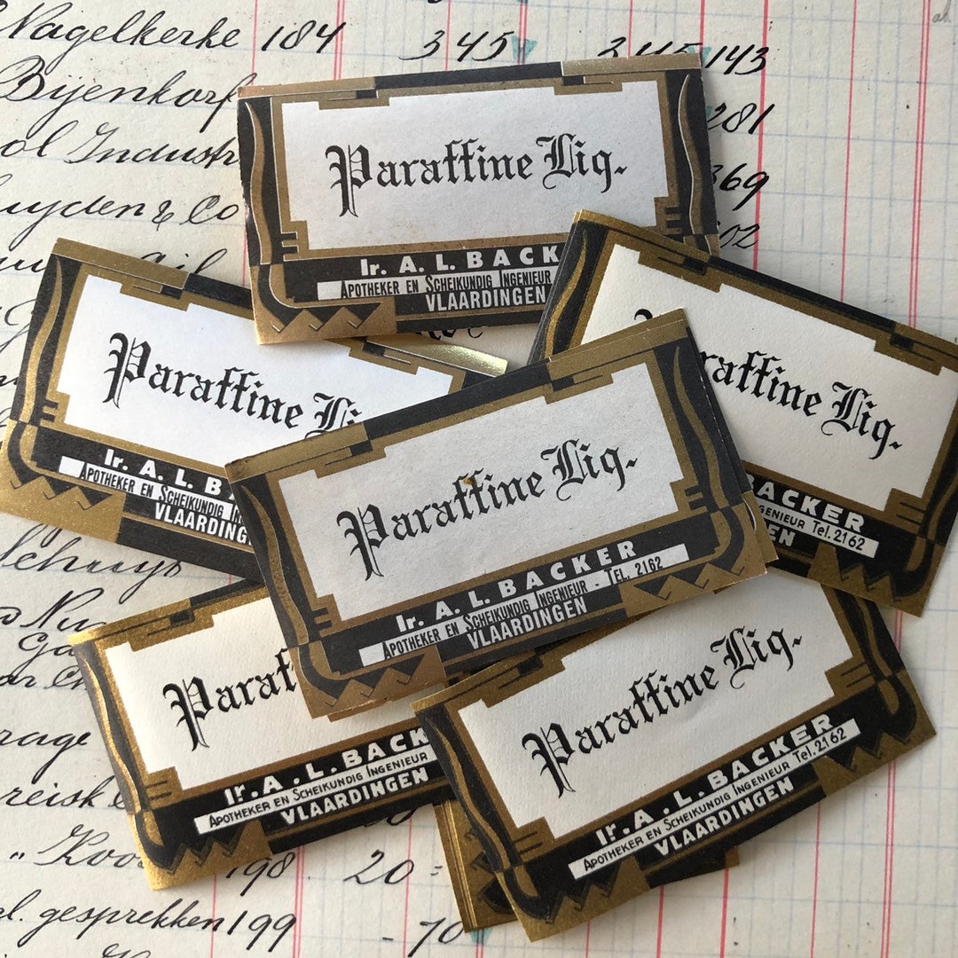 Vintage Pharmacy Quinine Parrafin Labels Gummed Apothecary Vintage Rare ...