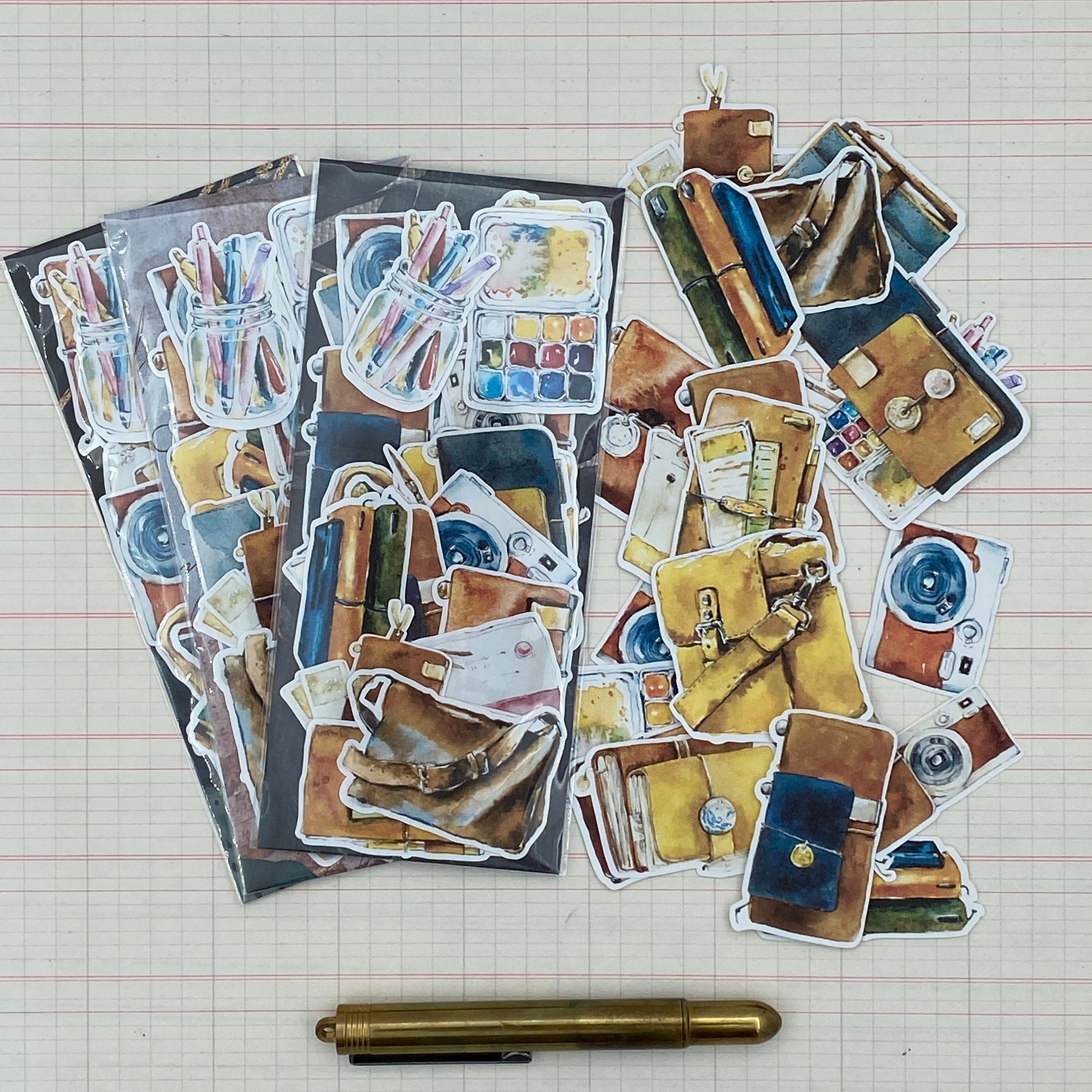 Travelers Notebook Stickers Watercolor Design. - Etsy