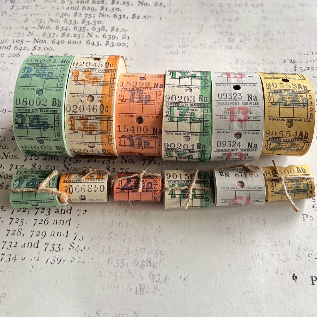 Mini Roll With 50 Vintage English Bus Tickets - Please Select Your ...