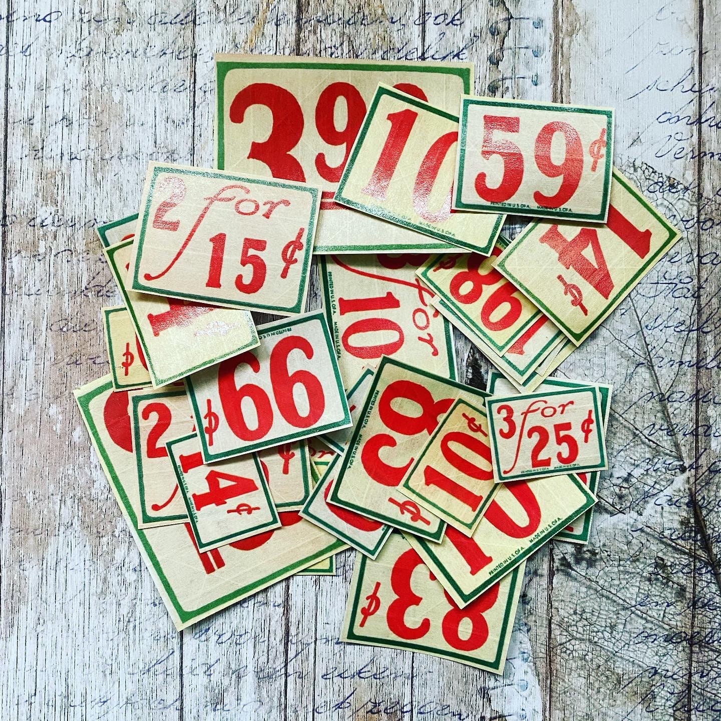 Gummed price tag labels replica vintage labels. | Etsy