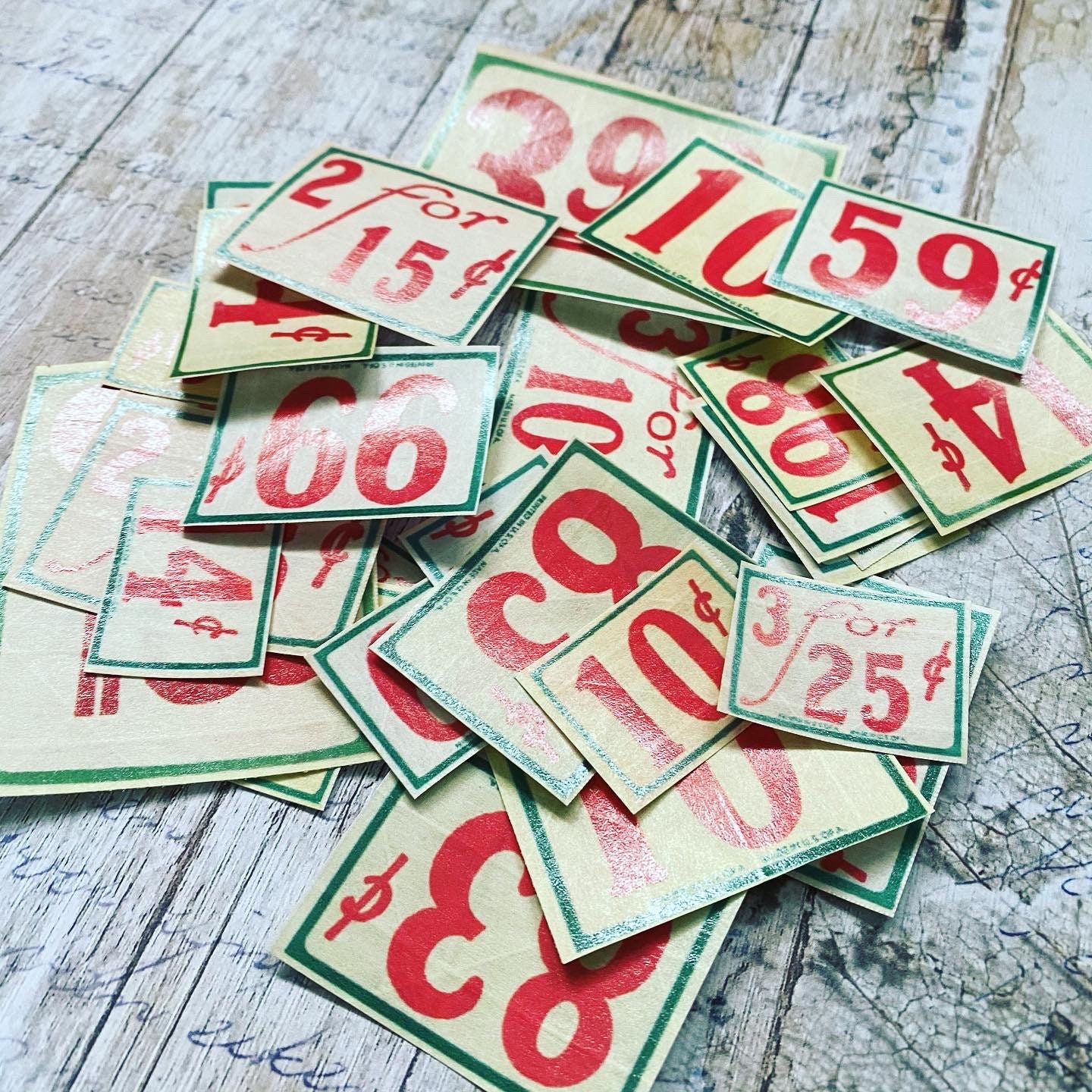 Gummed price tag labels replica vintage labels. | Etsy