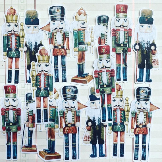 Nutcracker Stickers. Vintage Inspired Watercolor Design. | Etsy