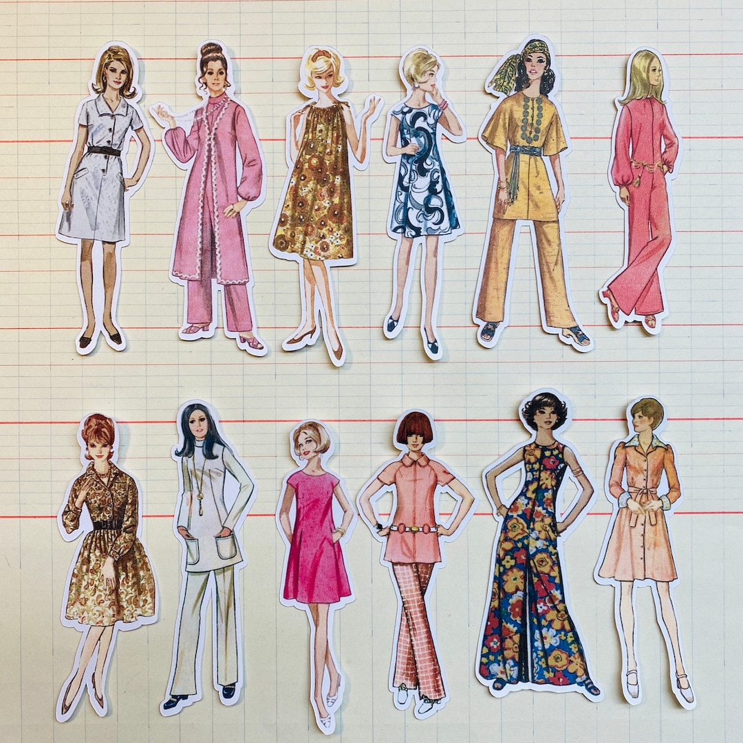 Vintage Inspired Stickers. Retro Vintage Ladies Set 3 - Etsy