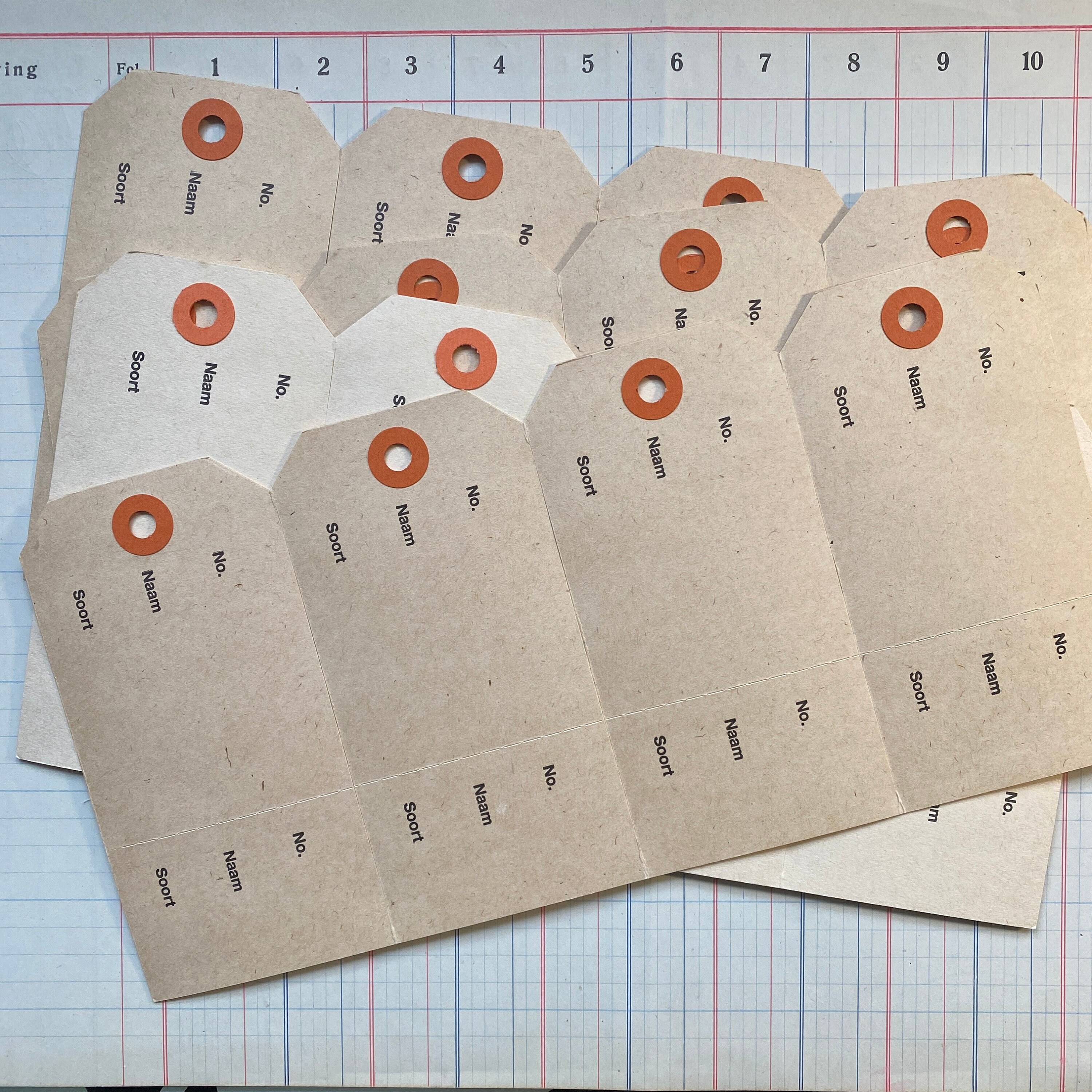 Vintage Dutch Inventory Tags. Set of 4 - Etsy