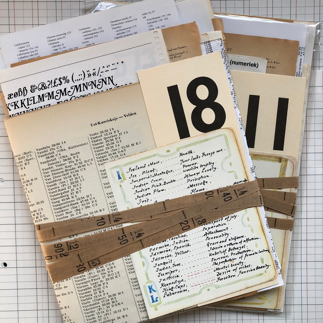 30 Vintage Index - Register Pages - Gift Pack for Mixed Media, Collage ...