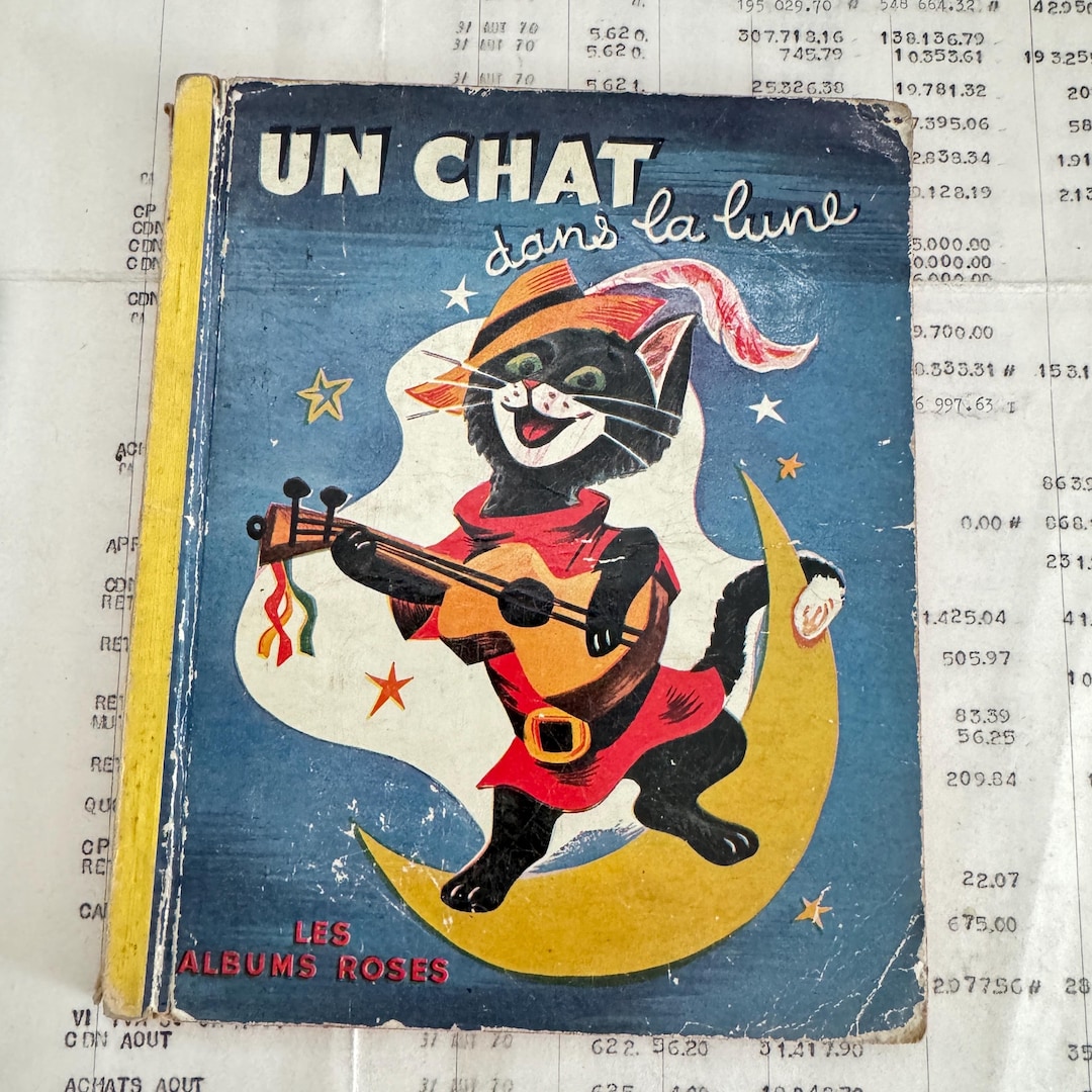 1953 the Cat on the Moon, Children's Book. Original Edition, Old French ...