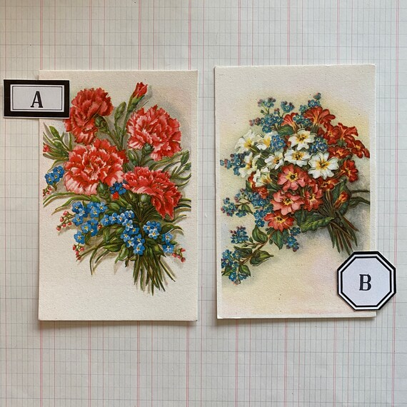 Vintage Flower Cards | Etsy