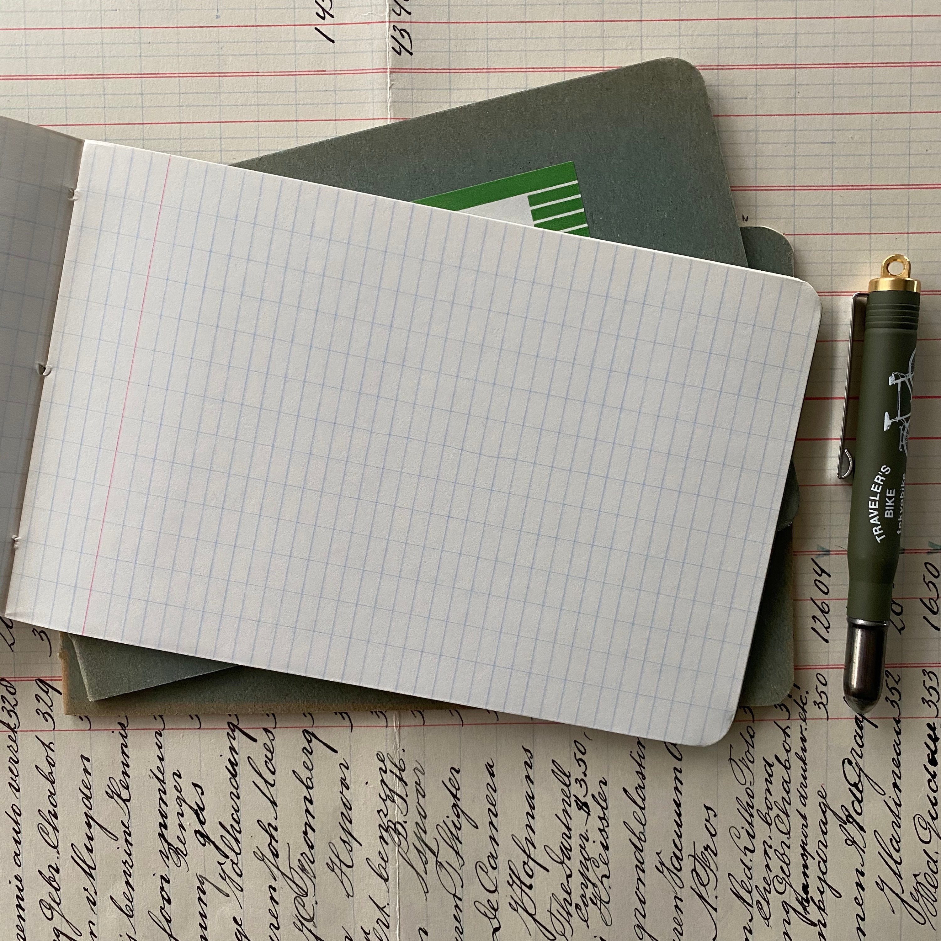 Vintage green exercise book notebook journal half size | Etsy