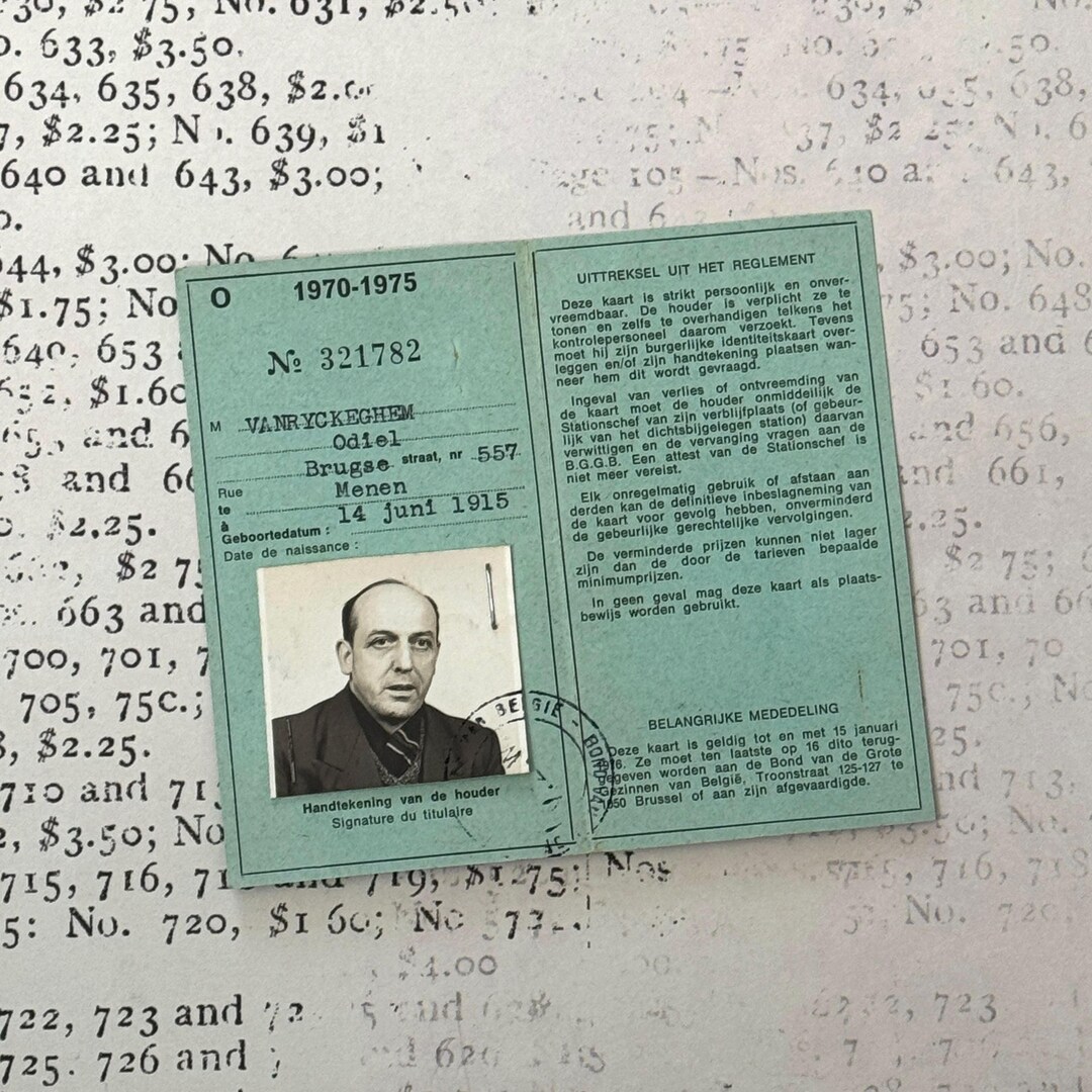 1970s Vintage ID Card. Unique, Old, Genuine. Carte D'identite - Etsy