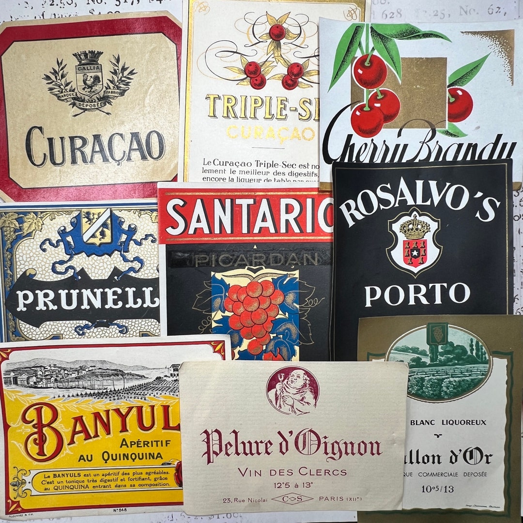 Various Vintage Bottle Labels - Choose Your Favorite One(s) Port ...