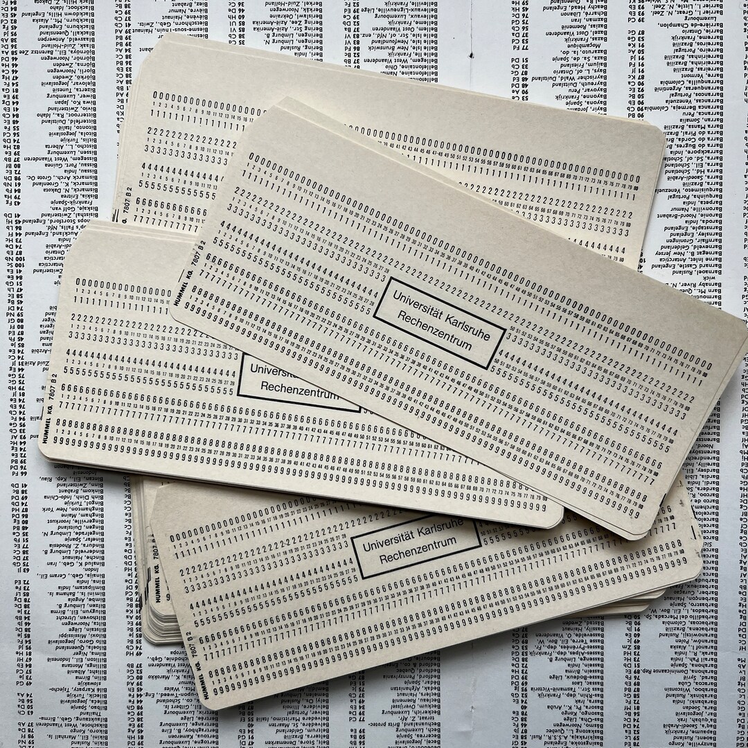 IBM Mainframe Punch Cards - University of Karlsruhe - Etsy