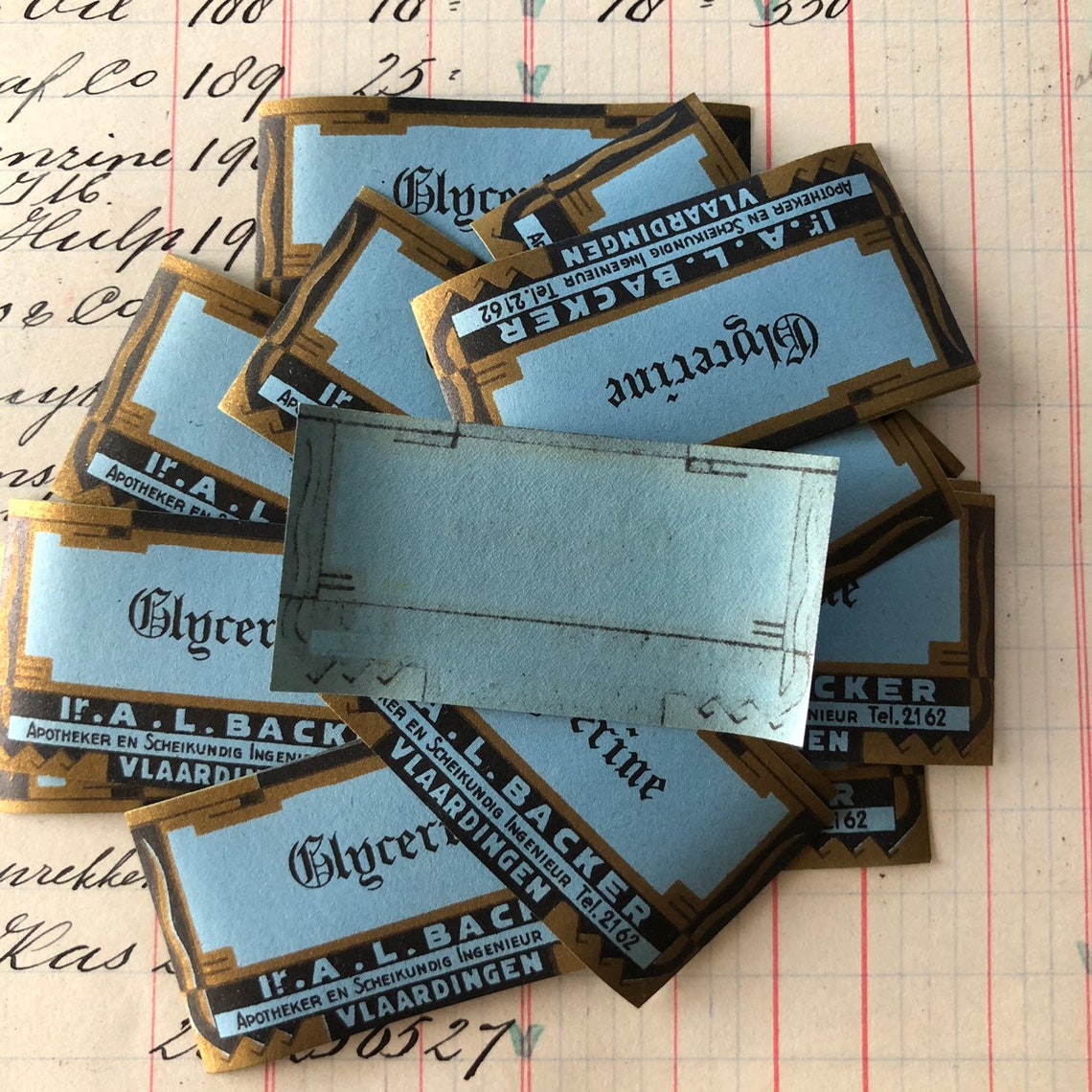 Vintage Pharmacy Glycerin Labels Rare Gummed Labels | Etsy