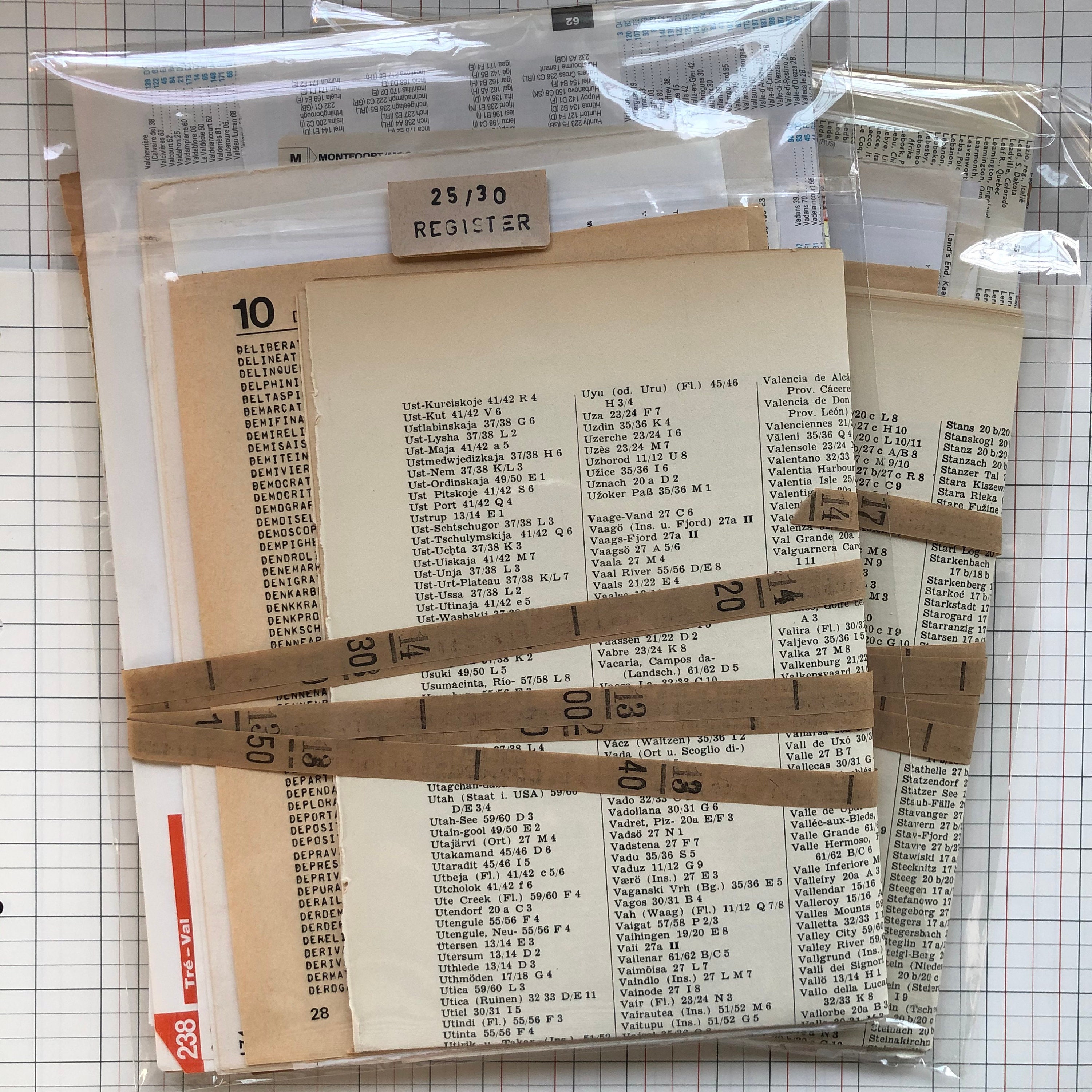 30 Vintage index register pages giftpack for Mixed Media | Etsy