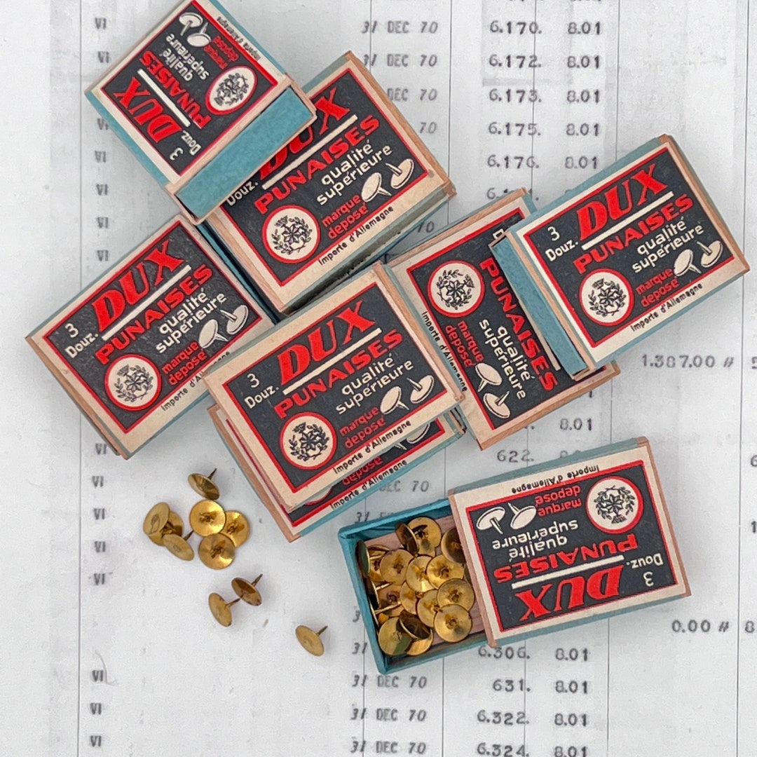 Vintage Push Pins in Box - 36 Pcs. - Etsy
