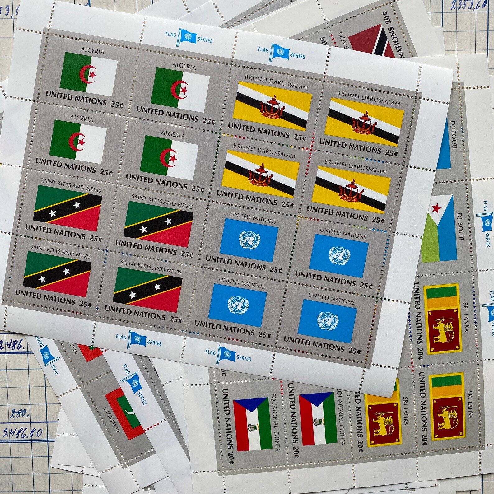Large Set With 40 Flag Stamps Sheets Flag Series United | Etsy