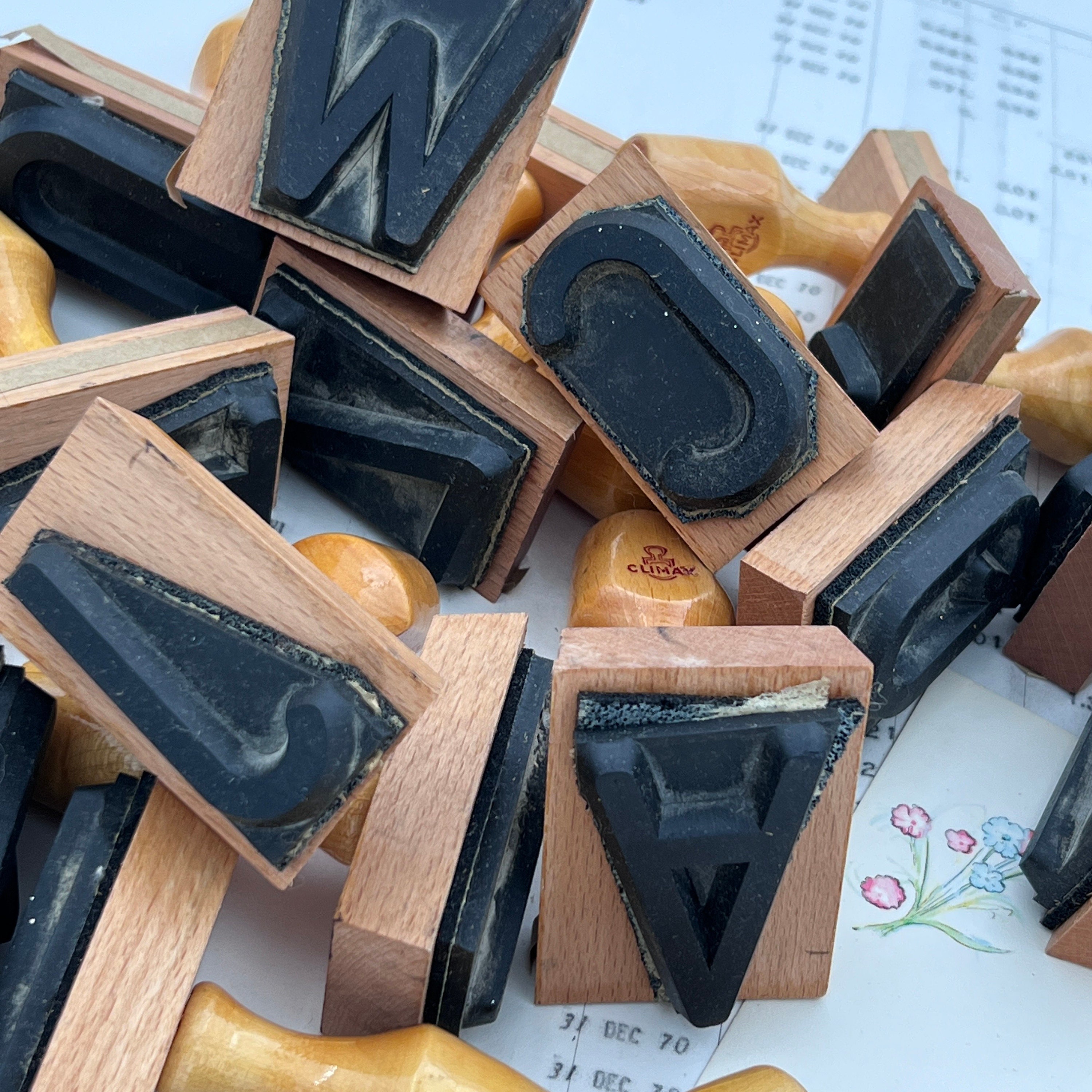 Vintage Letter Rubber Stamps - Etsy