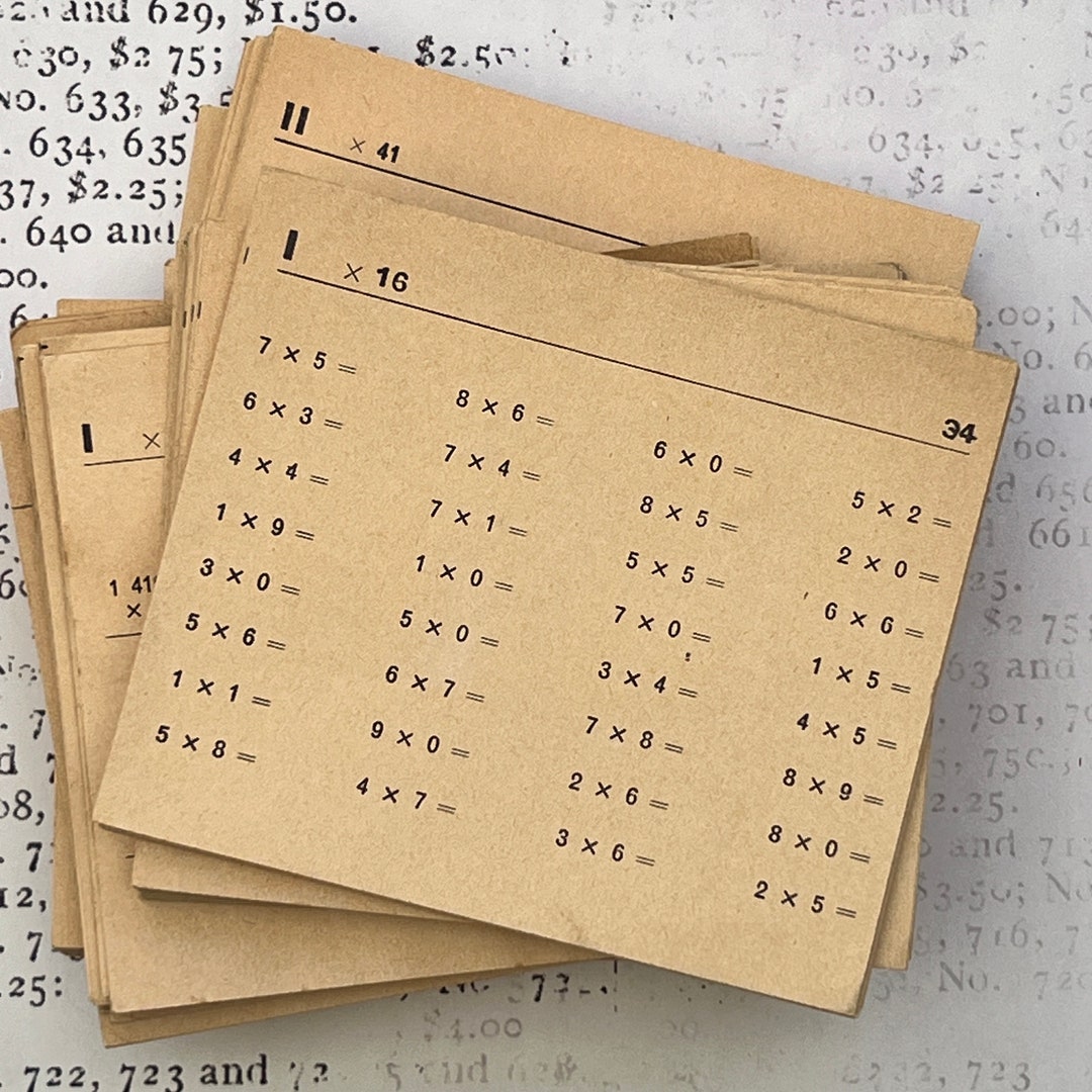 Vintage Multiplication - Division Cards From French School. - Etsy