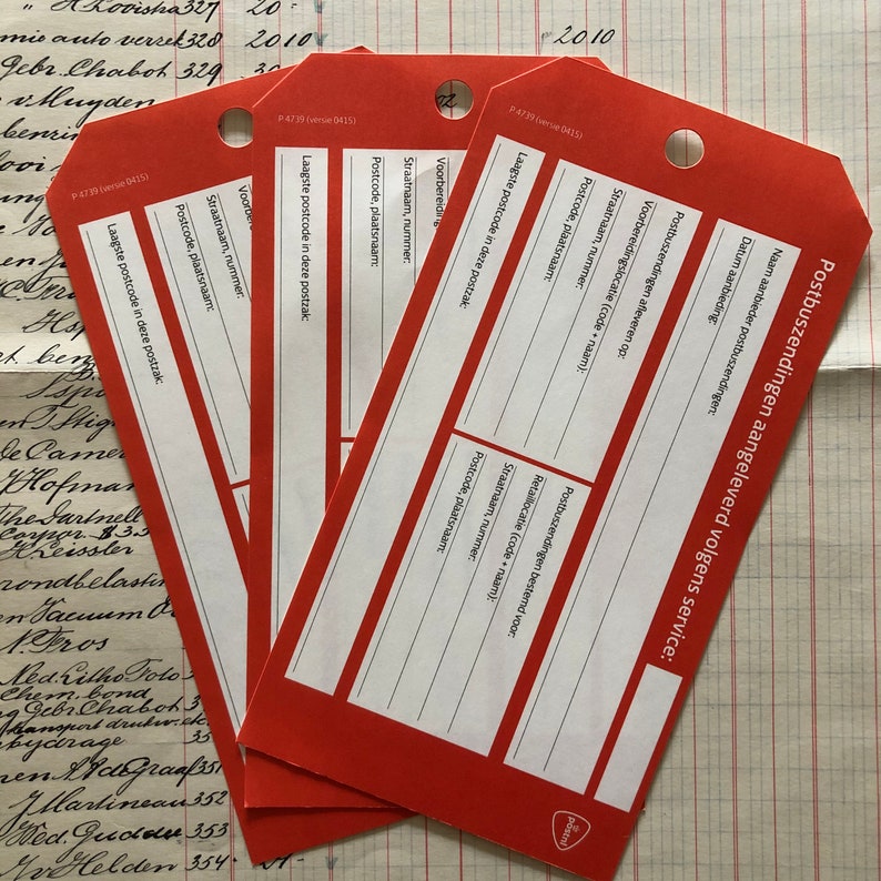 Large Red & Blue Postage Tags Postal Service Labels - Etsy