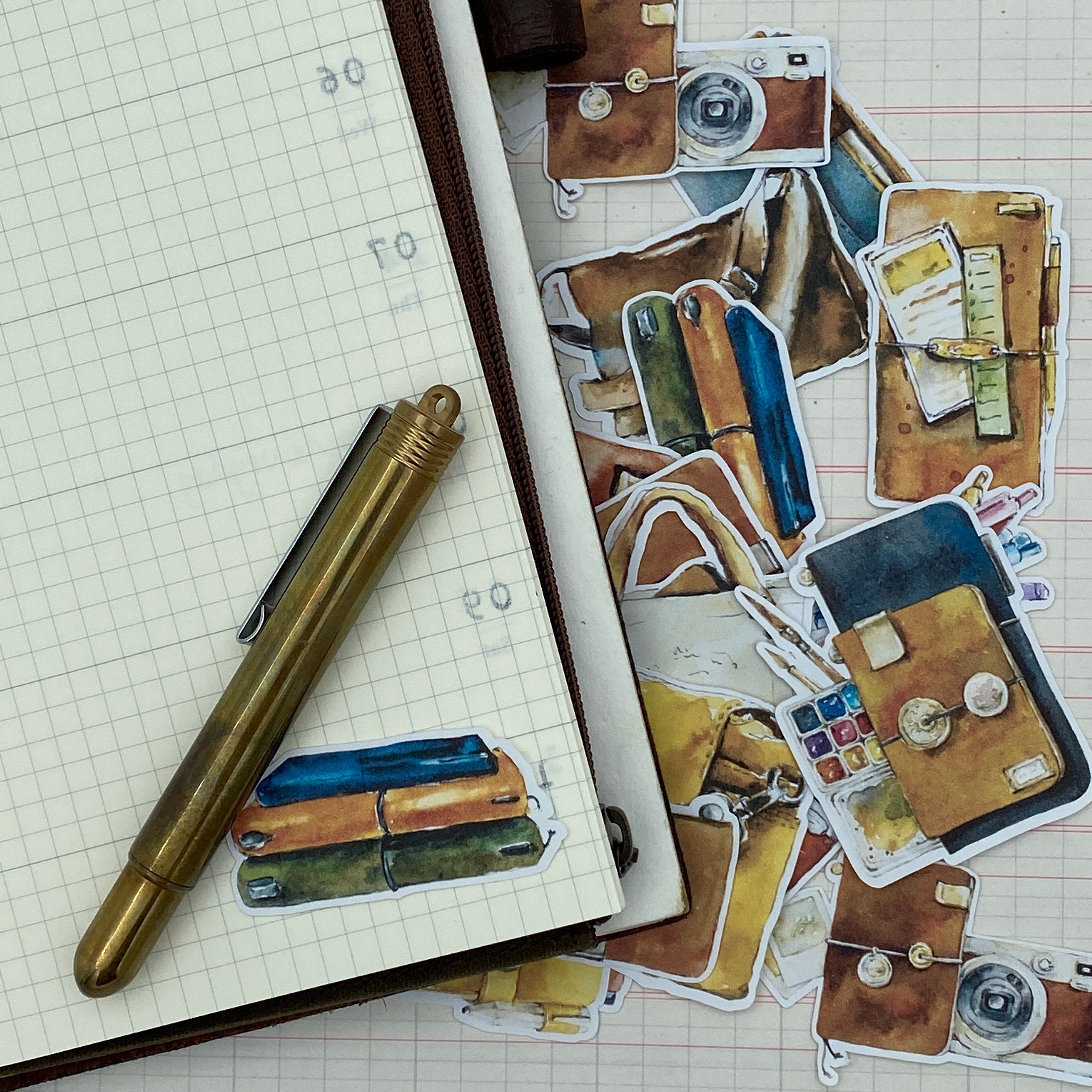 Travelers Notebook Stickers Watercolor Design. - Etsy