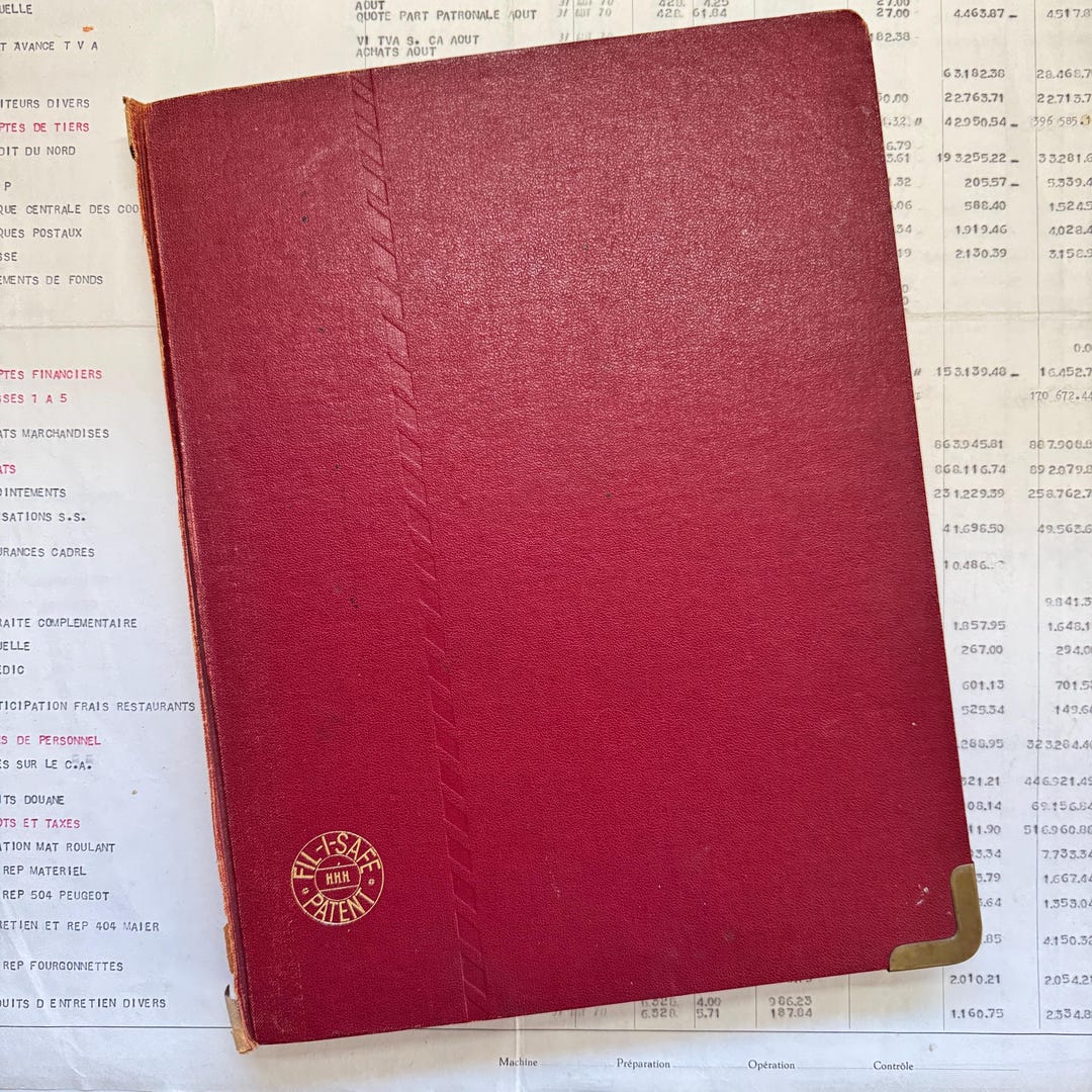 Large Vintage, Empty Stamp Collector Book. Old Dark Red Album for ...