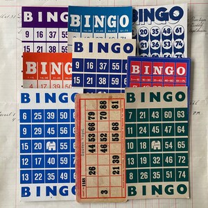 Bingo Game Cards Vintage. Retro Bingo Cards. - Etsy