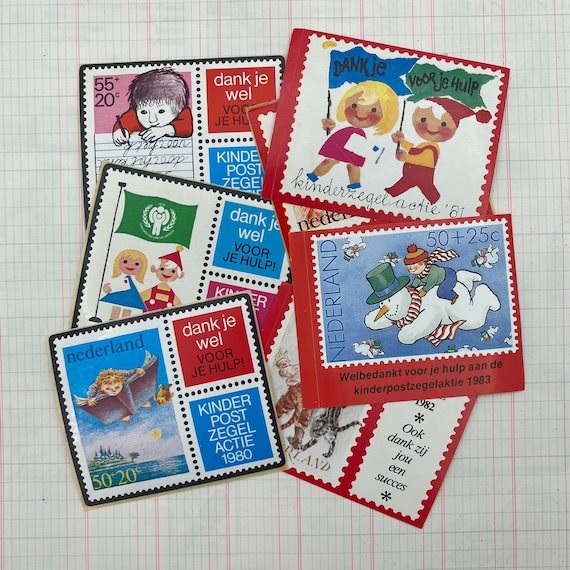 Lot of 7 Postage Advertising Cards. Childrens Post Stamps From | Etsy