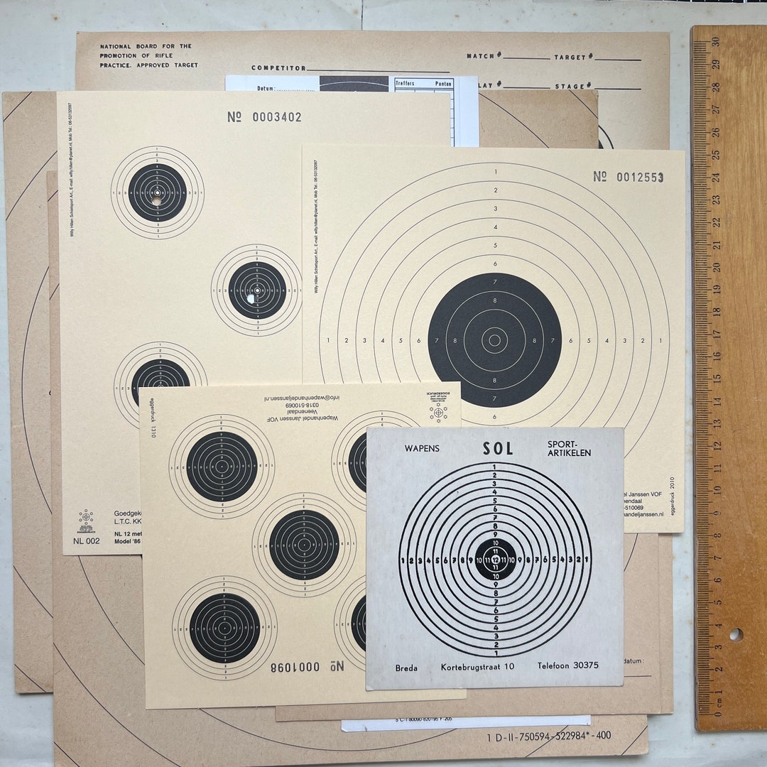 Bullseye Shooting Targets. Set of 10, Variety Pack. Junk Journal, Wall ...
