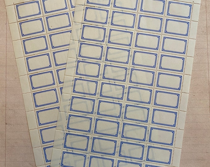 Beautiful Vintage Gummed Labels With Blue Border - Etsy